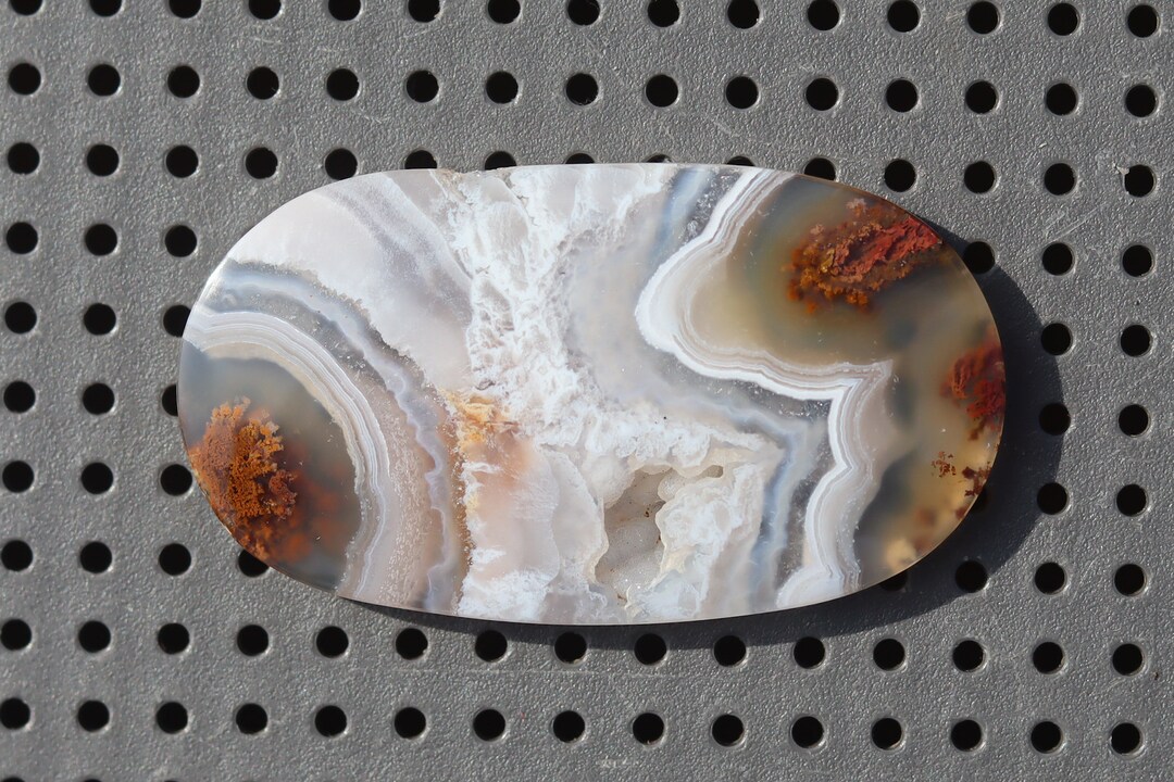 Storm Pattern White Water Moss Agate Cabochon Gemstone Scenic Moss ...