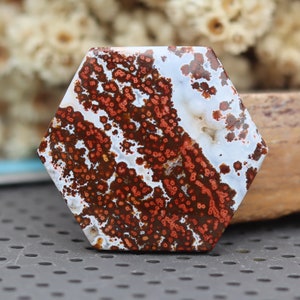 Beautiful Red Heaxagon River Jasper Cabochon Ocean Jasper Frog Egg From ...