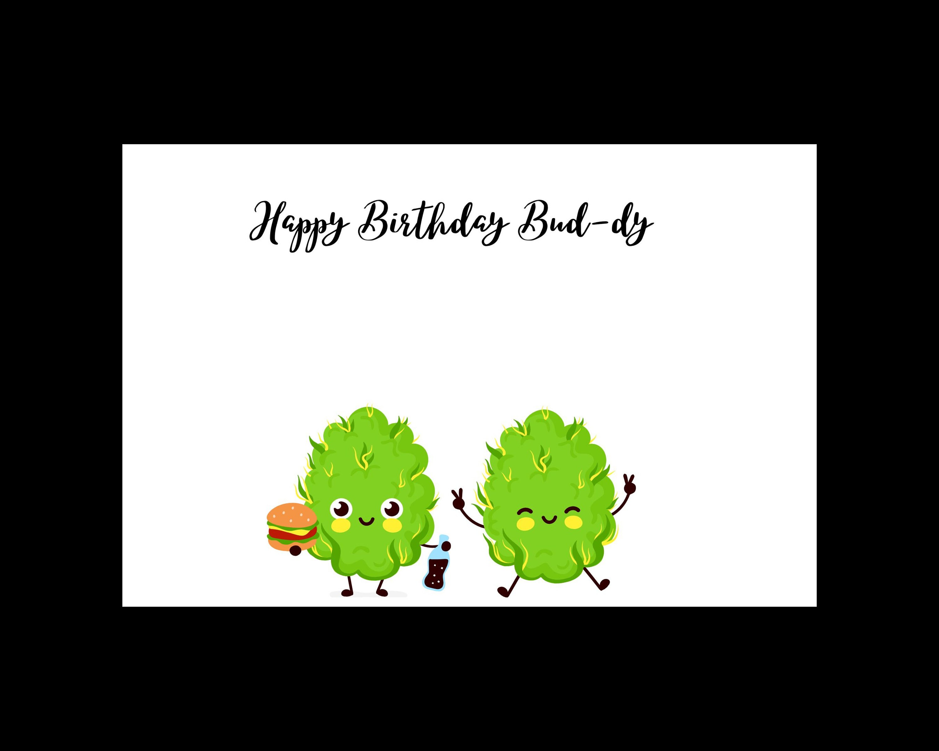 Weed Birthday Card, Bud Birthday Card, Printable Birthday Card ...