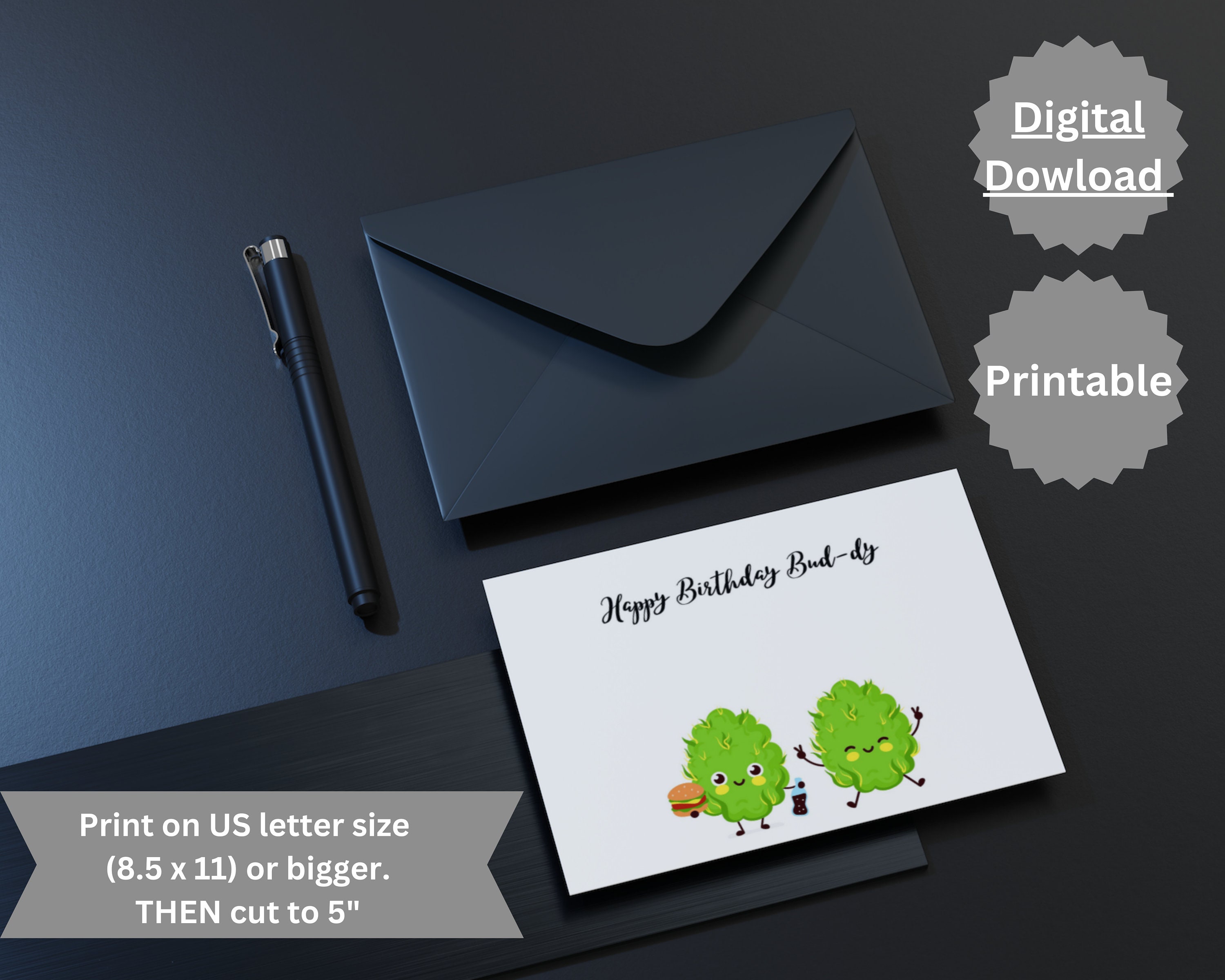 Weed Birthday Card, Bud Birthday Card, Printable Birthday Card ...