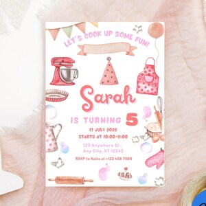DIY Editable Baking Birthday Party Invitation Baking Party - Etsy