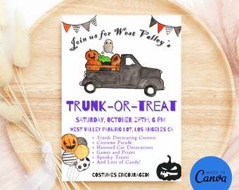 Trunk or Treat Flyer Editable Trunk or Treat Flyer Digital - Etsy