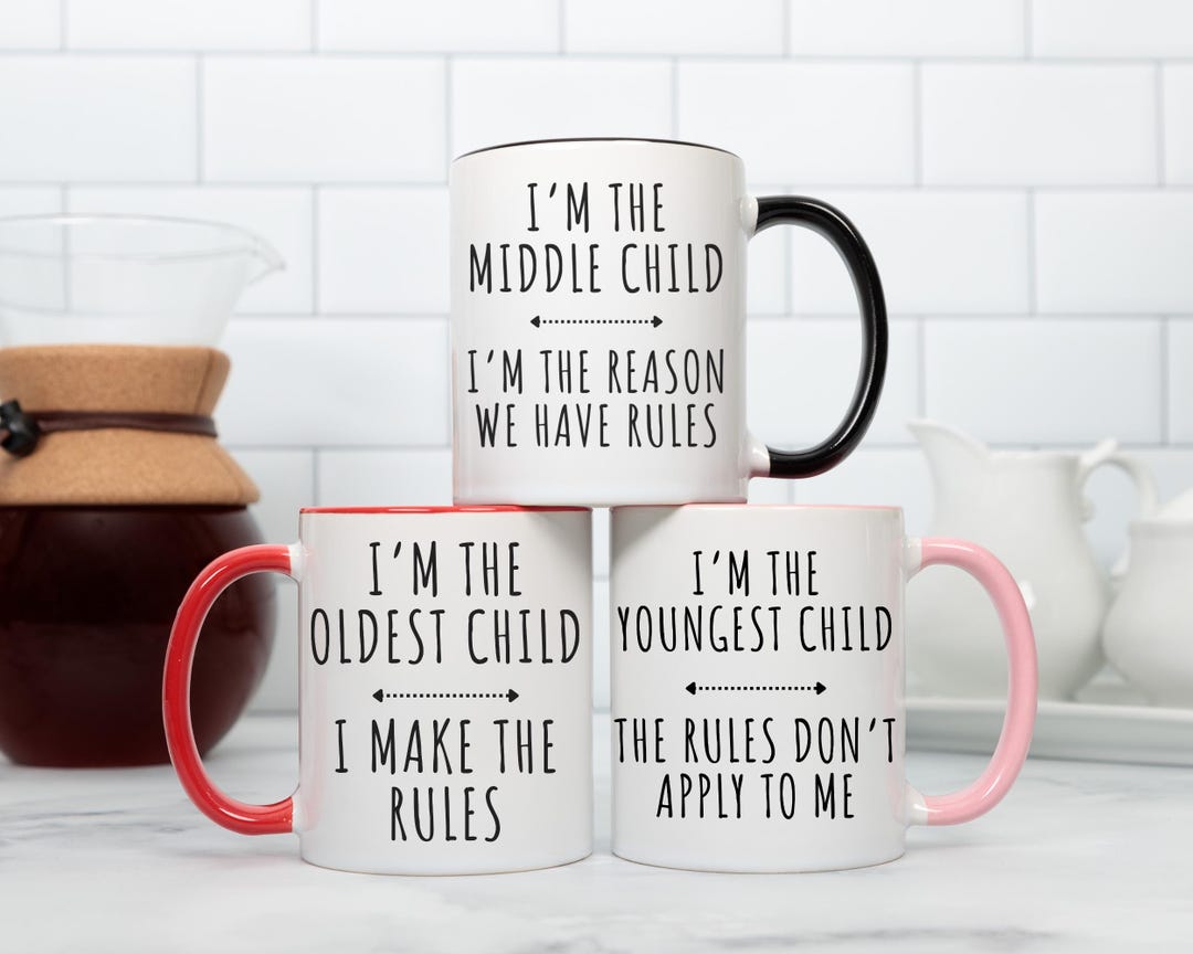 Child Rules Mug Youngest Middle Oldest Sibling Children Gift Novelty ...