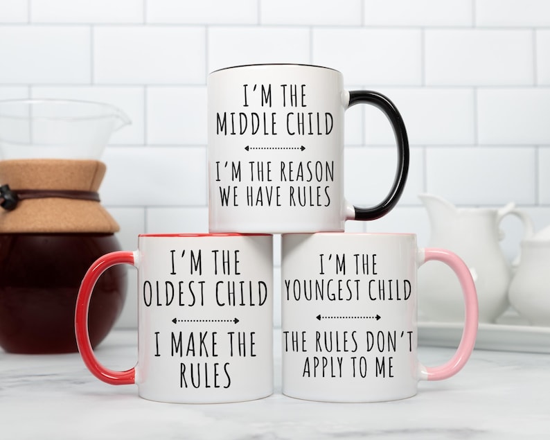 Child Rules Mug Youngest Middle Oldest Sibling Children Gift Novelty ...