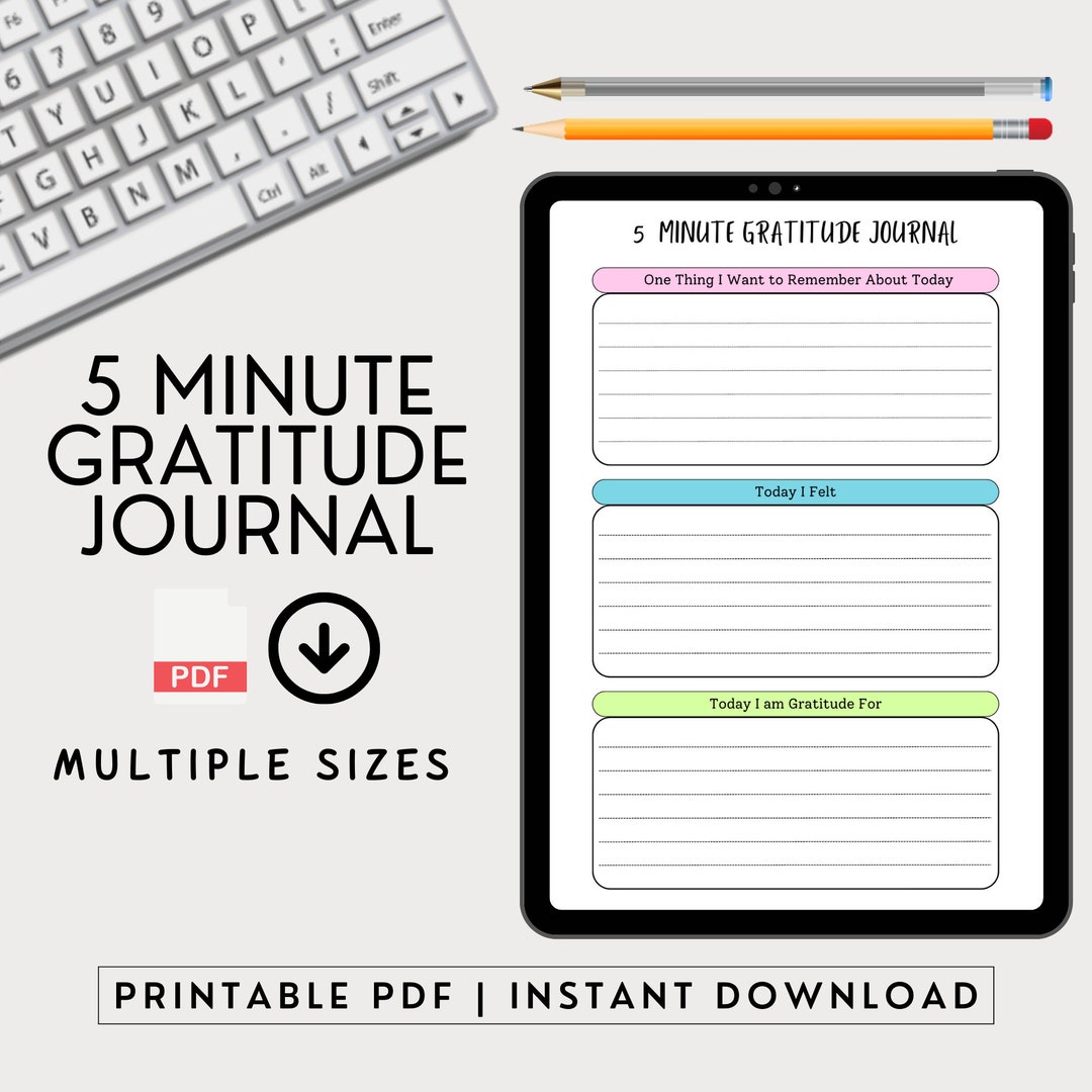 Gratitude Journal Printable Gratitude Journal Mental Health - Etsy