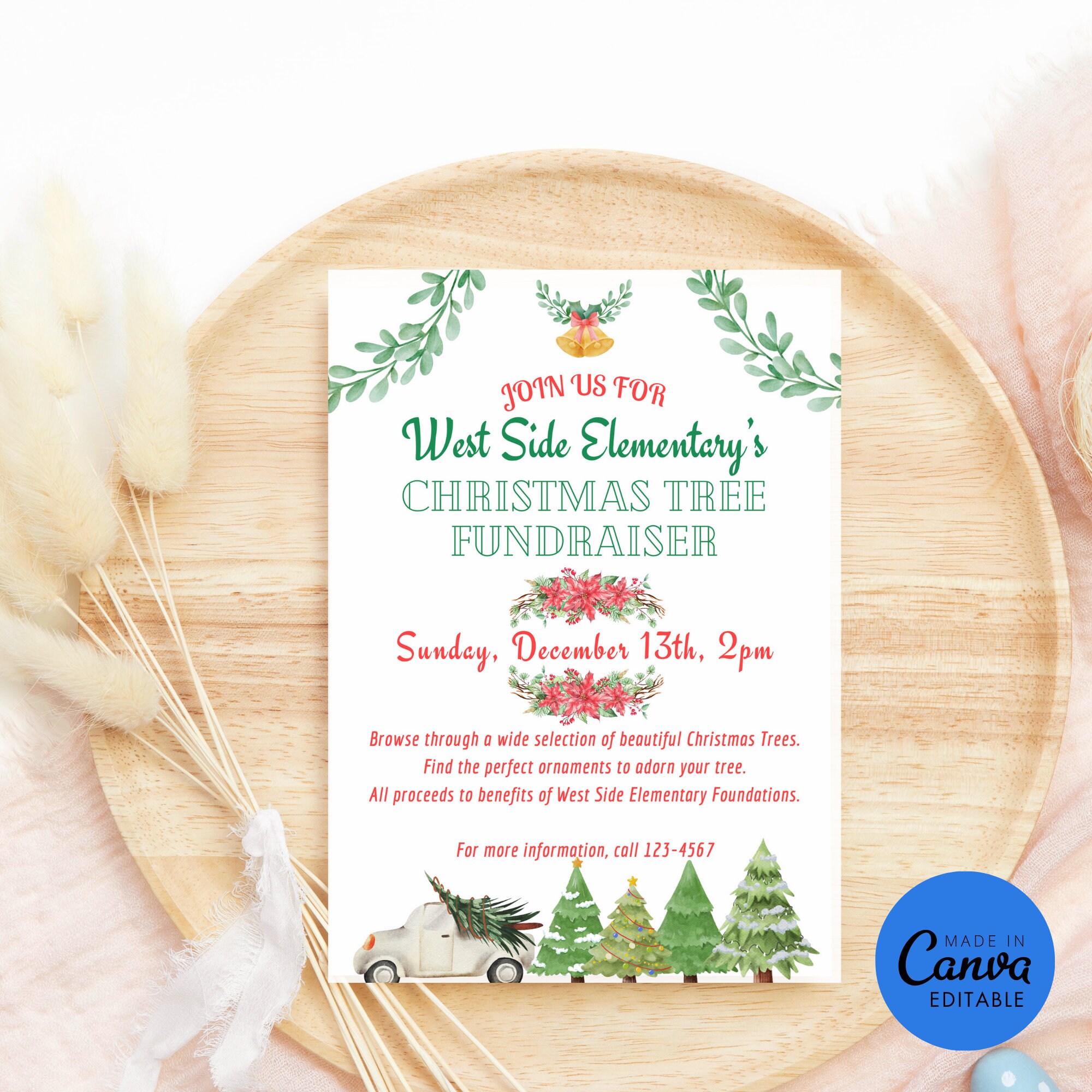 EDITABLE Giving Tree Fundraiser Flyer, School Church Fundraiser Invite ...