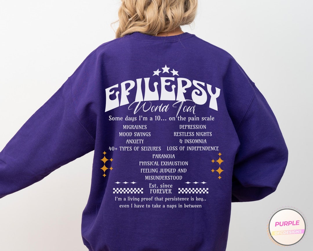Epilepsy Awareness Sweatshirt Seizure Tour Band Cute Funny Sweater Gift ...