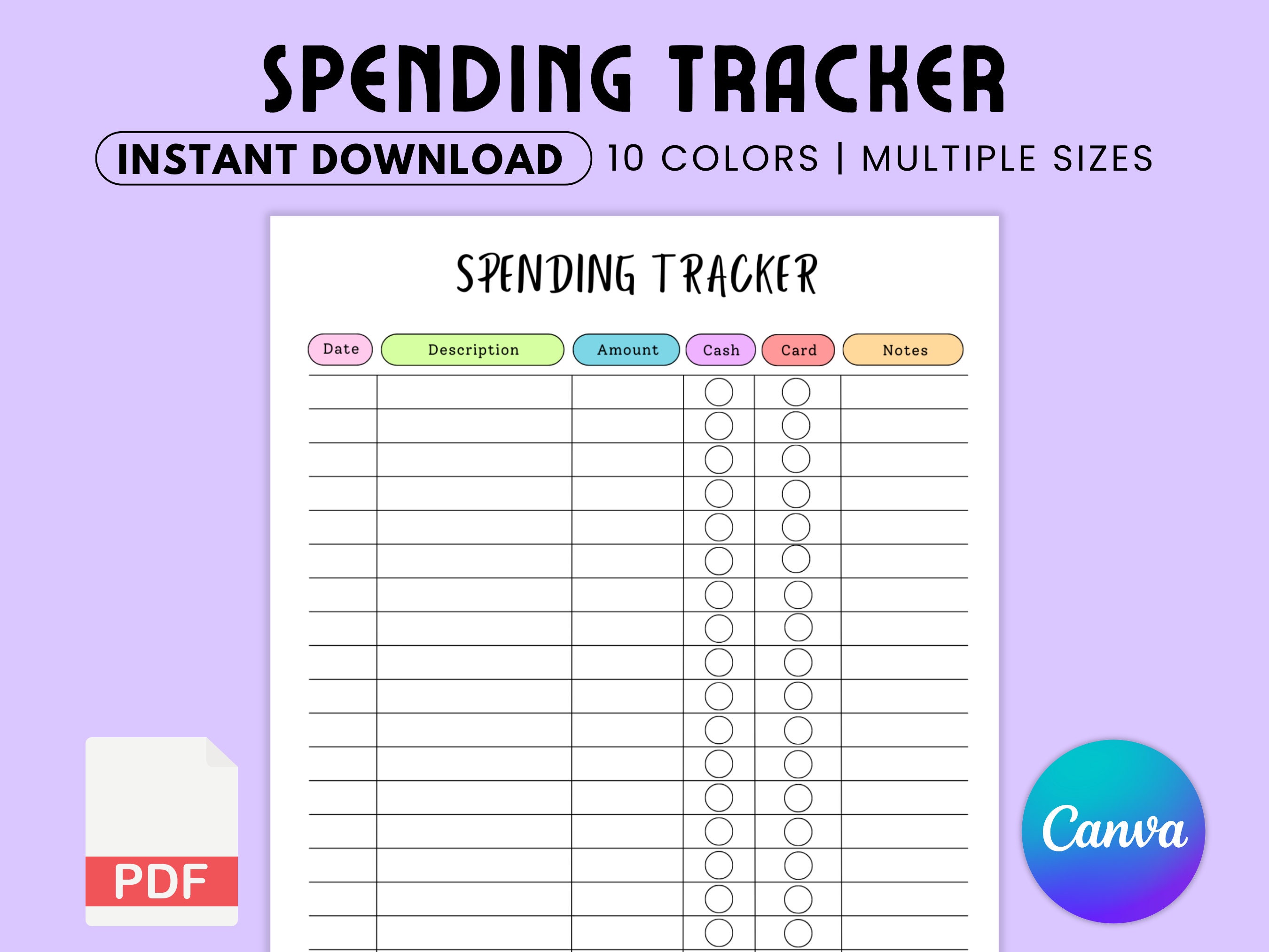 Spending Tracker Printable, Spending Planner, Monthly Bill Tracker ...