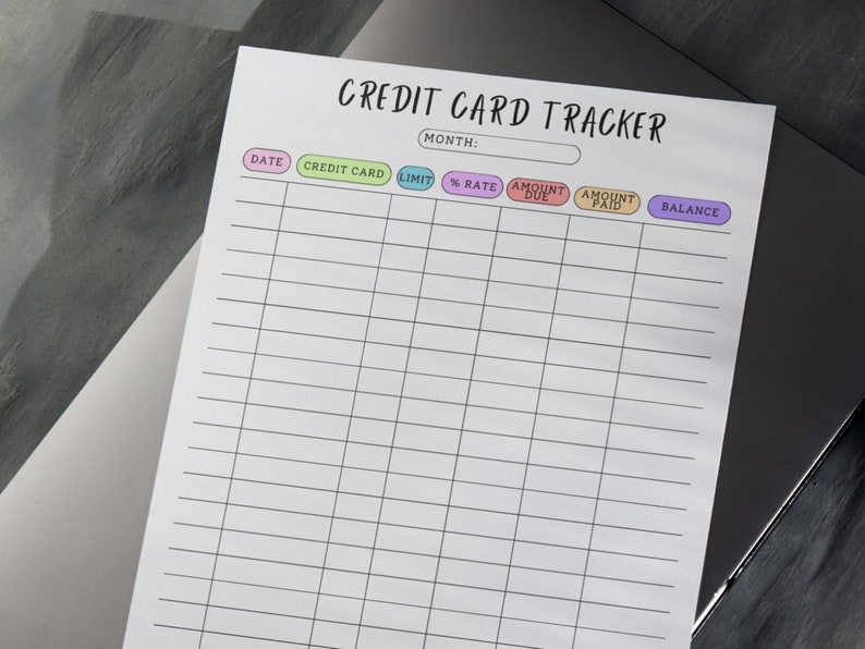 Credit Card Tracker Printable, Credit Card Planner, Debt Free Journey ...