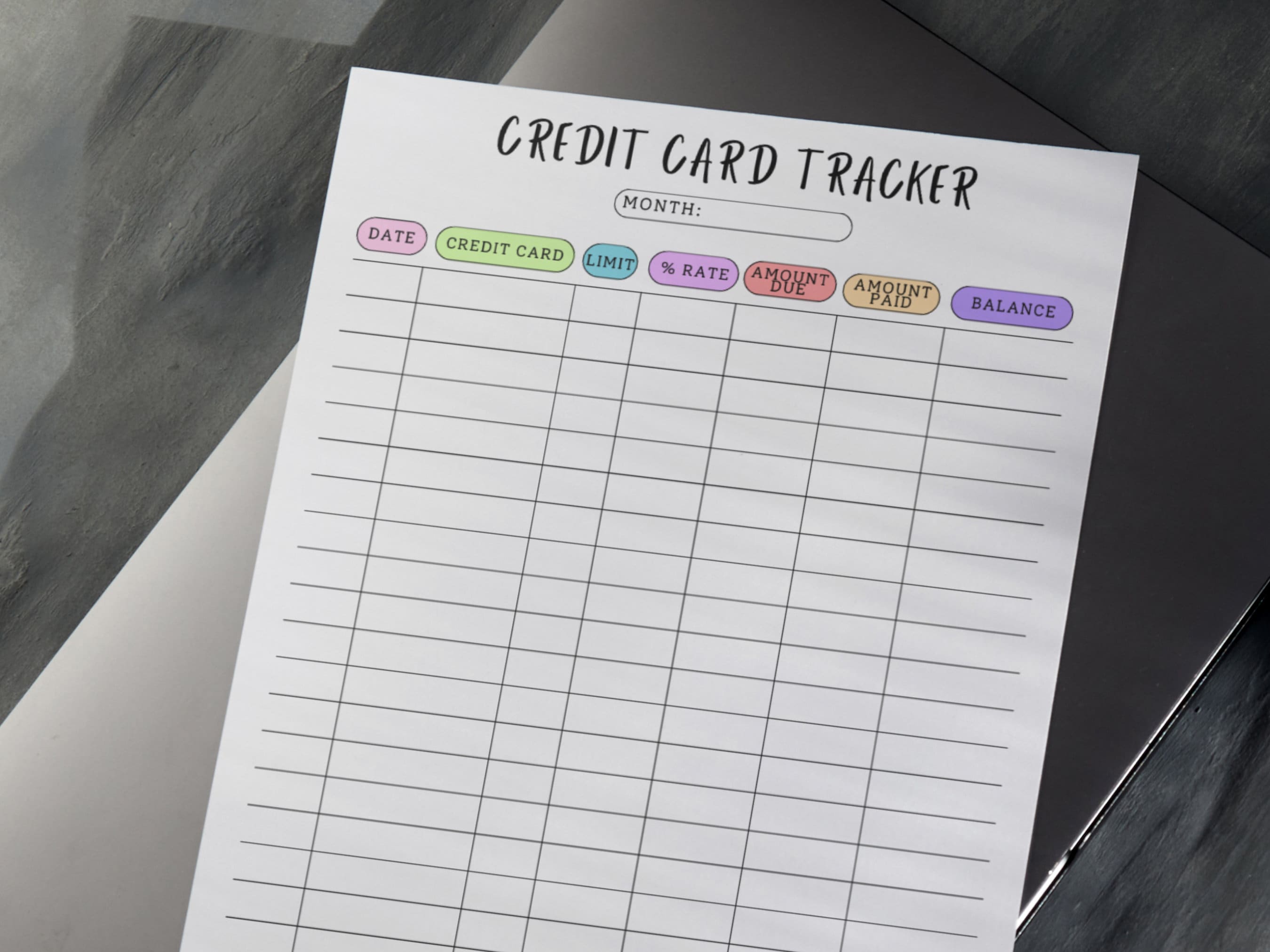 Credit Card Tracker Printable, Credit Card Planner, Debt Free Journey ...