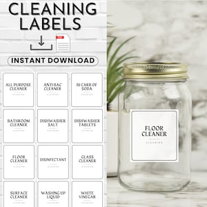 Cleaning Labels Printable, Disinfectant Dishwasher Tablets Glass ...