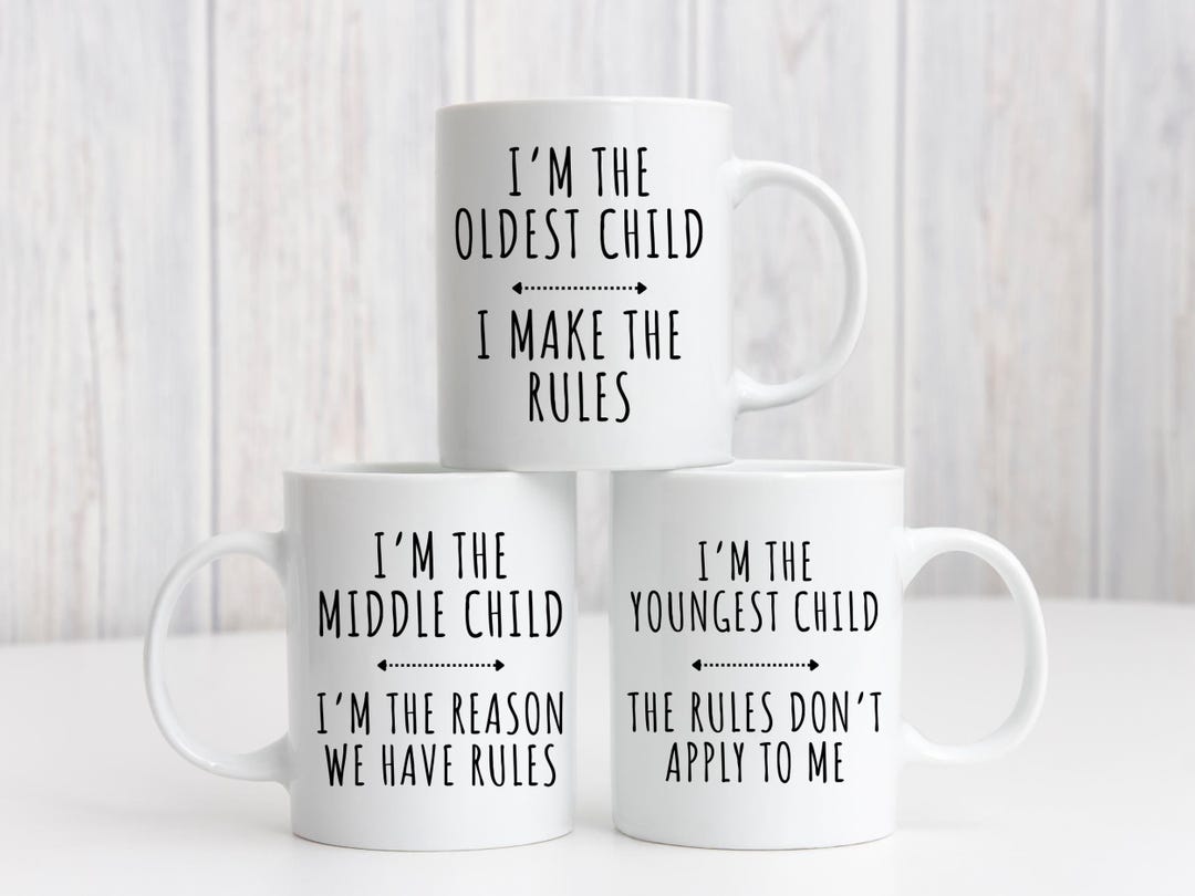 Child Rules Mug Youngest Middle Oldest Sibling Children Gift Novelty ...