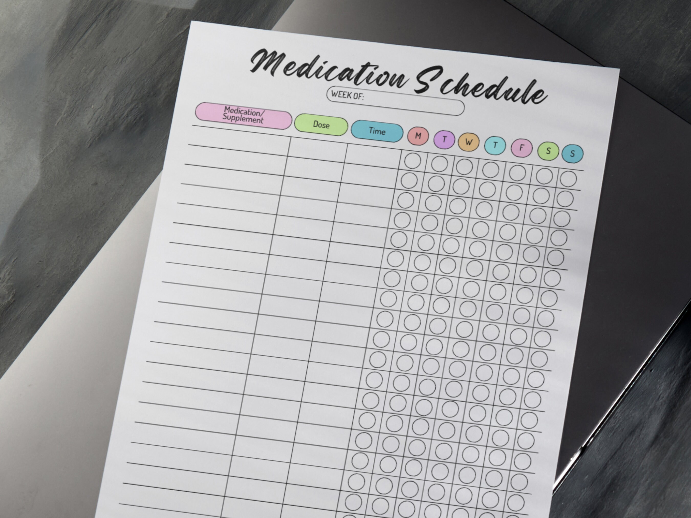 Medication Tracker, Printable Medicine Log for Nurses & Carers ...