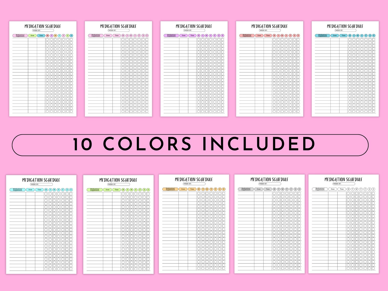 Medication Tracker, Printable Medicine Log for Nurses & Carers ...