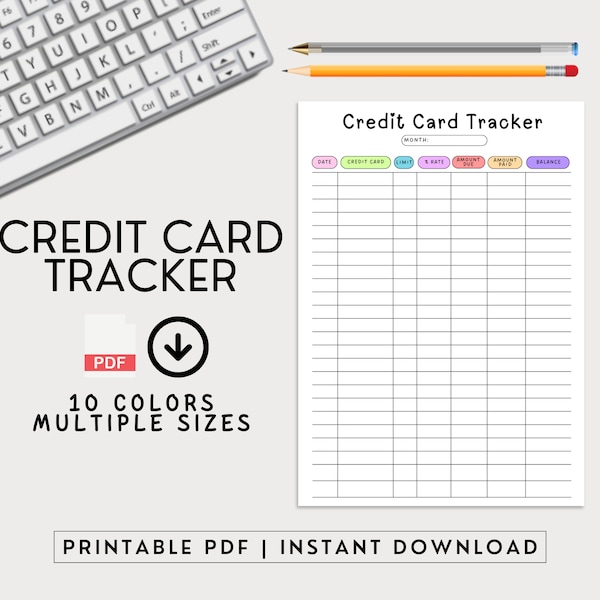 Credit Card Tracker Pdf Template - Etsy
