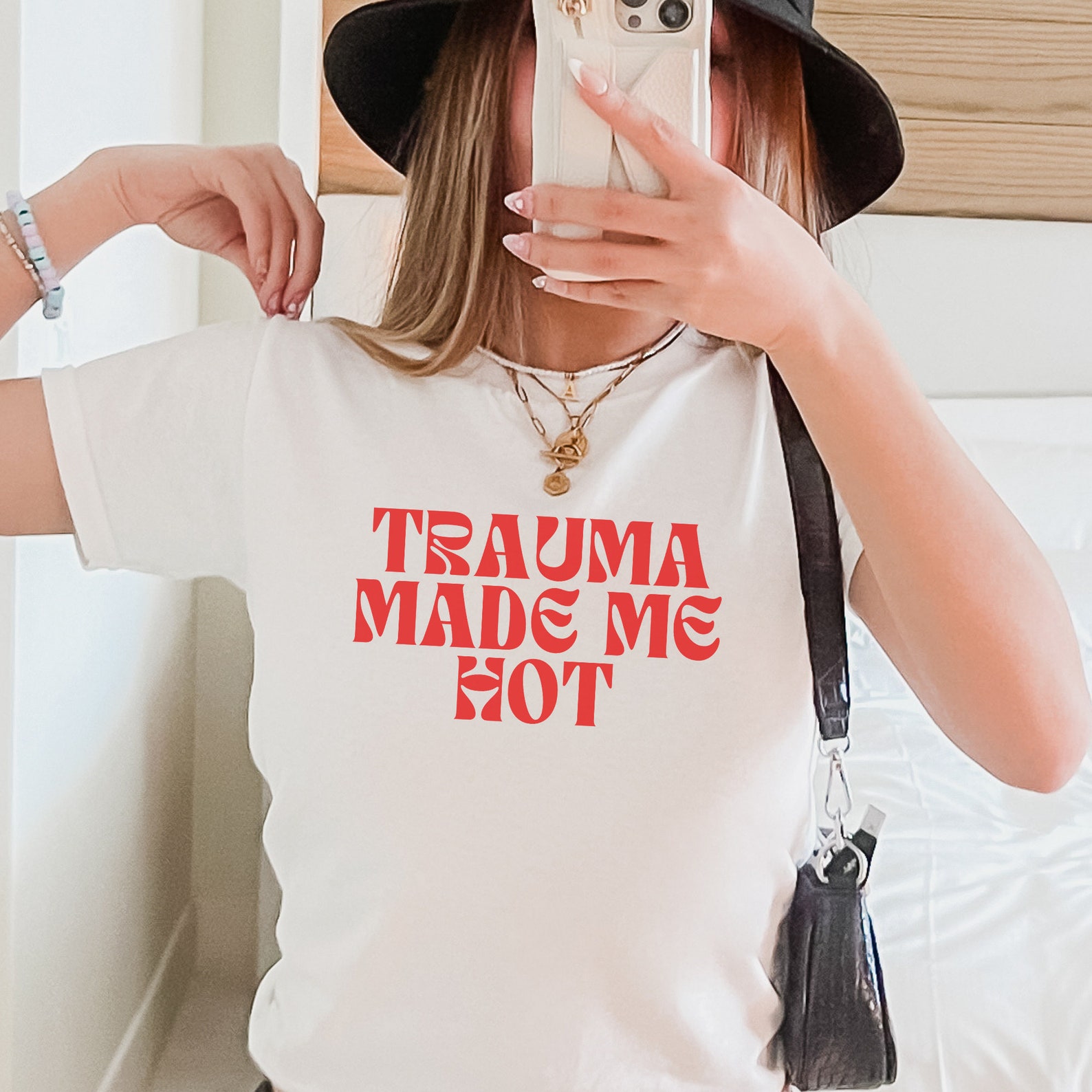 Trauma Made Me Hot Baby Tee Childhood Trauma Recovery Gift Ironic Shirt ...