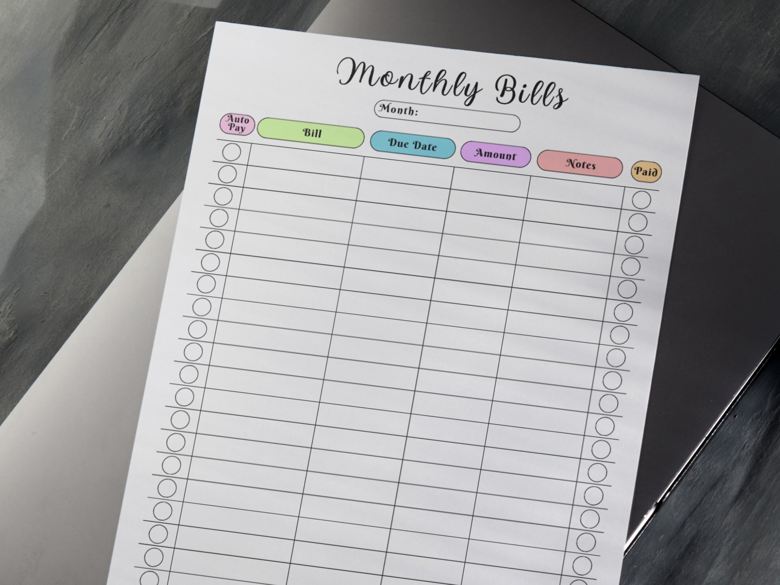 Monthly Bill Tracker Printable, Monthly Bill Log Editable, Bill Planner ...