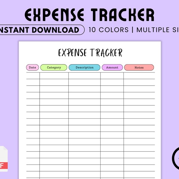 Printable Expense Log - Etsy
