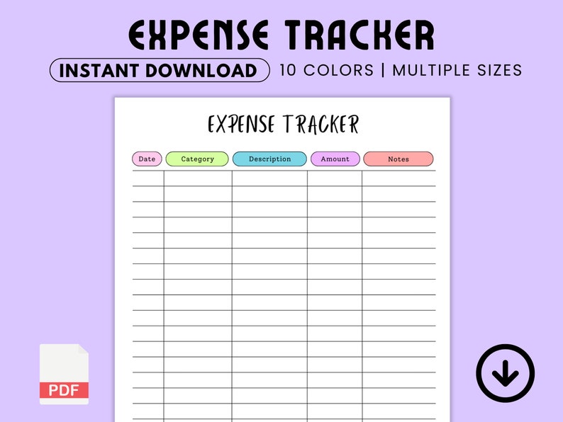 Printable Expense Log, Expense Tracker Printable, Spending Sheet ...