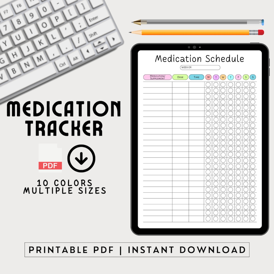 Medication Tracker Printable Medicine Log for Nurses & - Etsy Canada