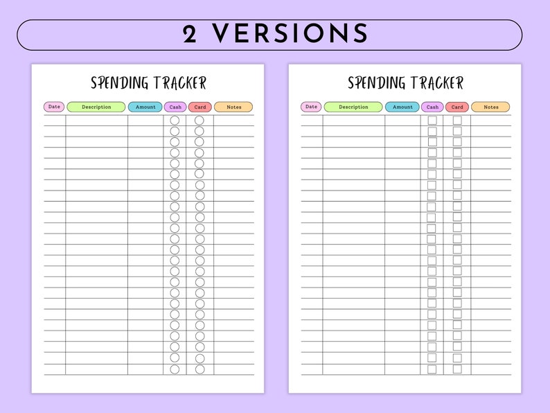Spending Tracker Printable, Spending Planner, Monthly Bill Tracker ...