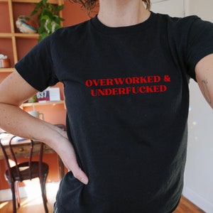 Overworked & Underfucked Unisex Heavy Cotton Tee Y2K Iconic Funny It ...