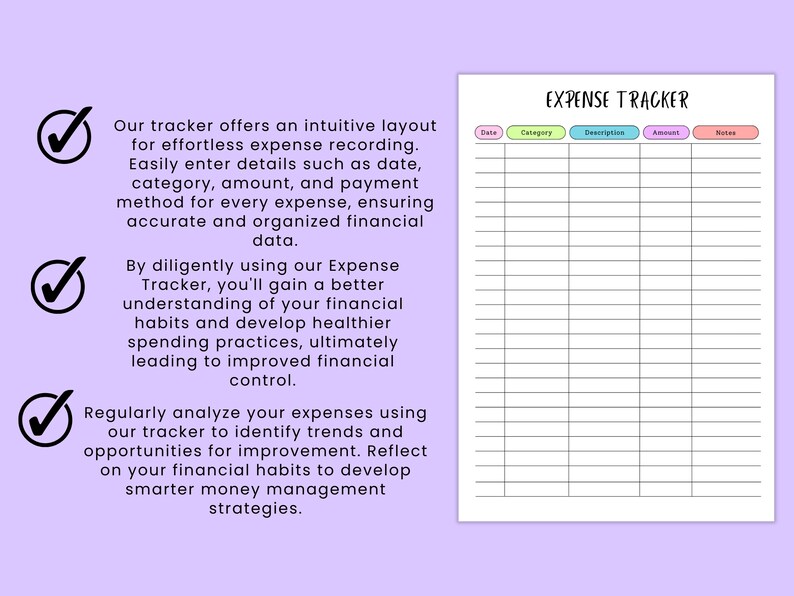 Printable Expense Log, Expense Tracker Printable, Spending Sheet, Purchase Log, Personal Finance ...