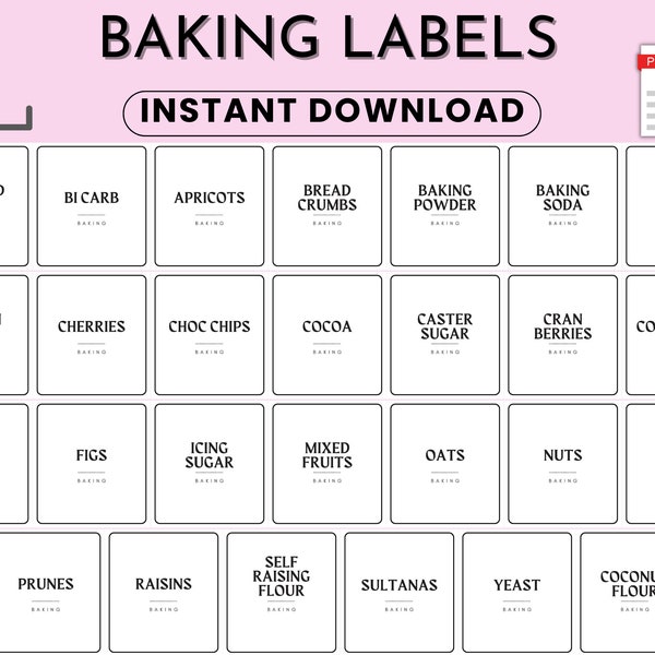 Baking Labels - Etsy