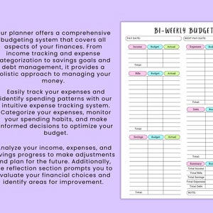 EDITABLE Biweekly Budget Planner, Bi-weekly Template, PDF Printable ...