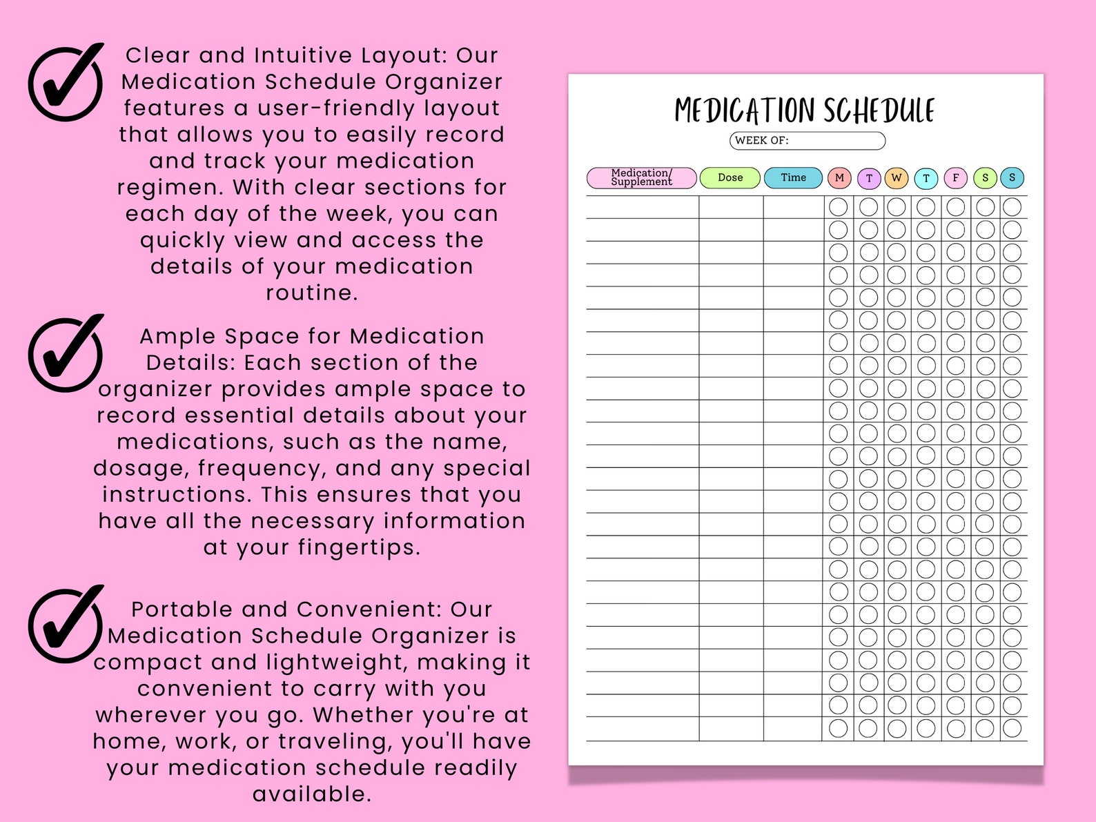 Medication Tracker, Printable Medicine Log for Nurses & Carers ...