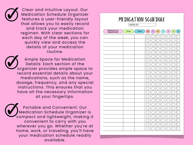 Medication Tracker, Printable Medicine Log for Nurses & Carers ...
