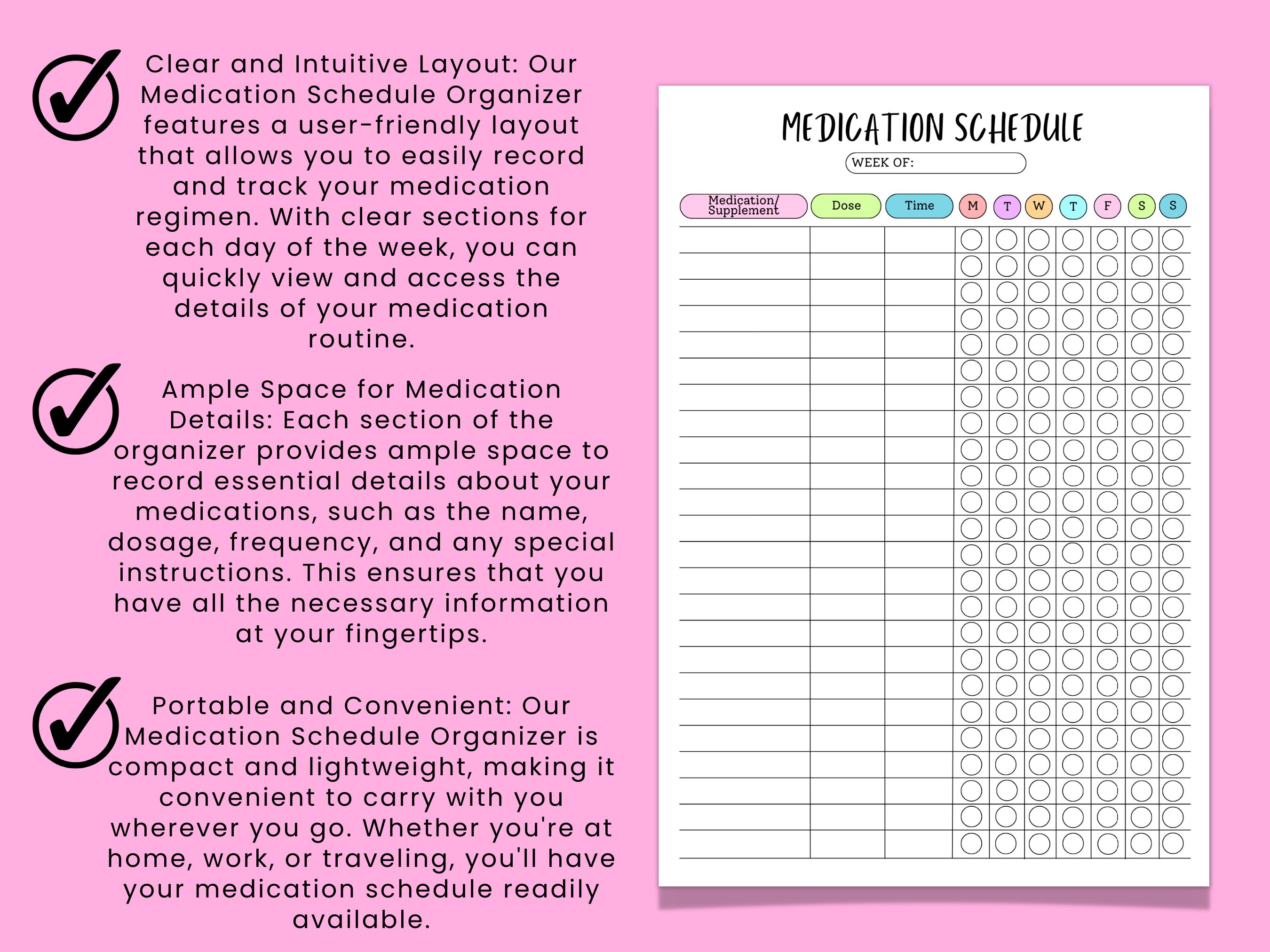 Medication Tracker, Printable Medicine Log for Nurses & Carers ...