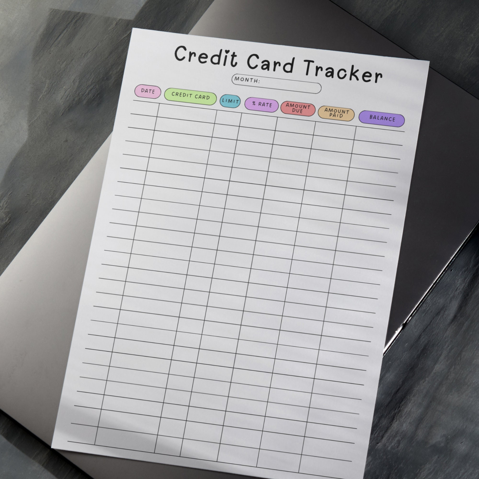Credit Card Tracker Printable, Credit Card Planner, Debt Free Journey ...