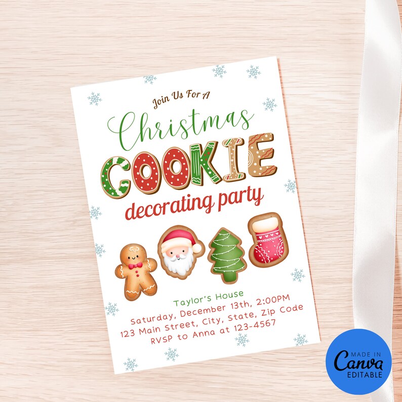 Christmas Cookie Decorating Party Invitation Holiday Party Invite ...