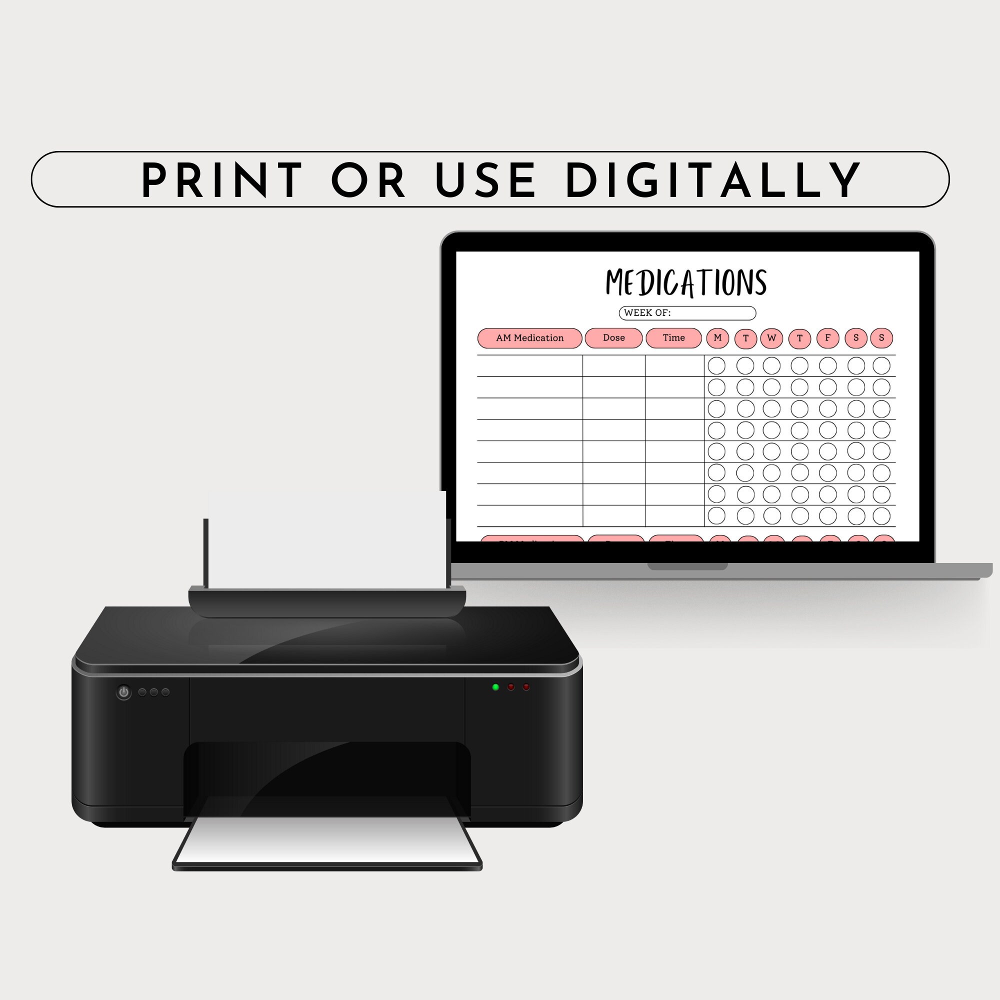 Printable Medication Schedule, Medicine Intake Tracker, Weekly ...