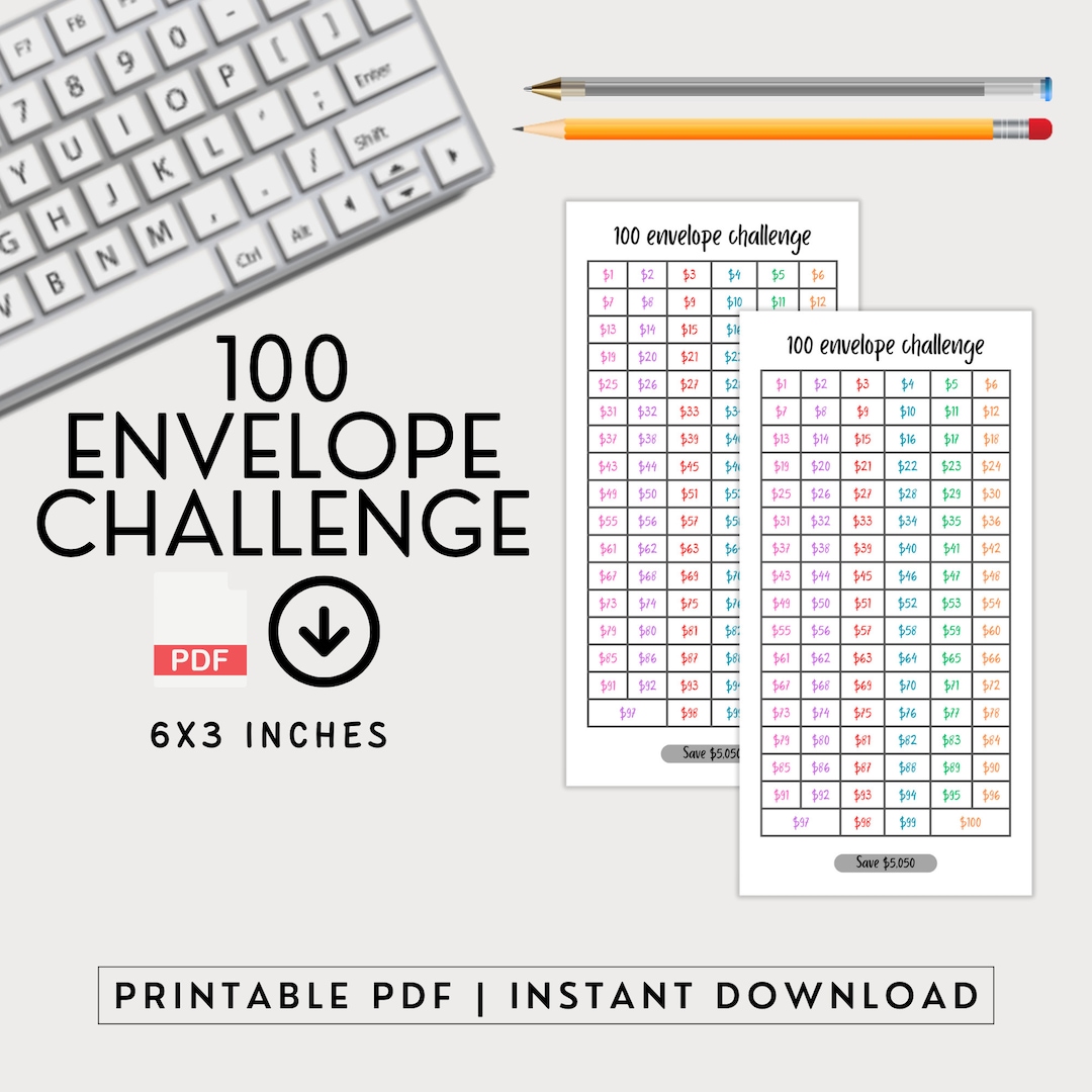 Printable 100 Envelope Challenge, Money Savings Challenge, Mini Saving ...