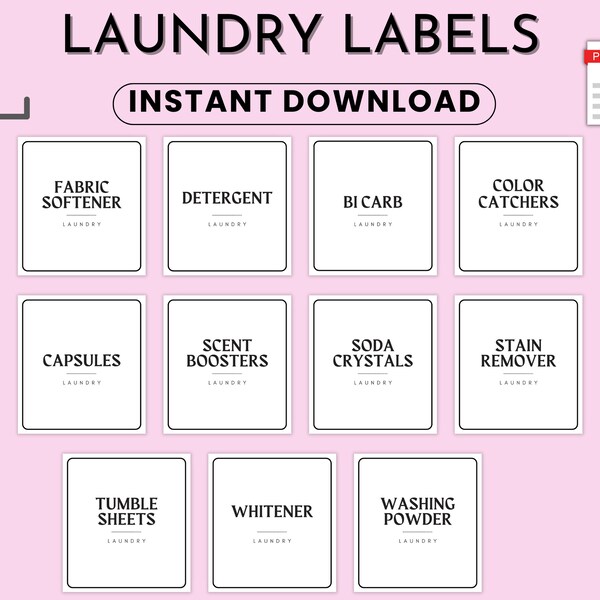 Laundry Labels Printable - Etsy