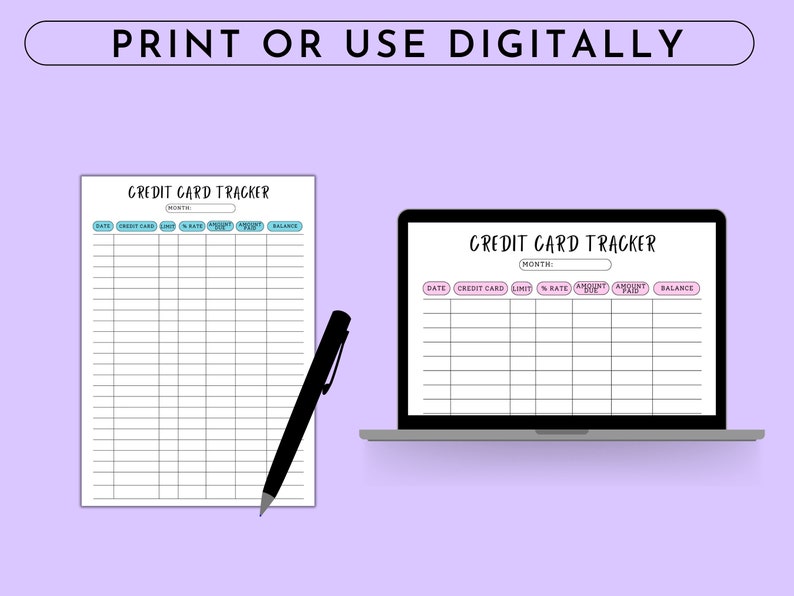 Credit Card Tracker Printable, Credit Card Planner, Debt Free Journey ...