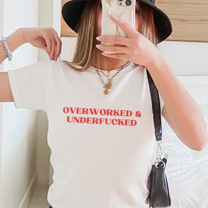 Overworked & Underfucked Unisex Heavy Cotton Tee Y2K Iconic Funny It ...