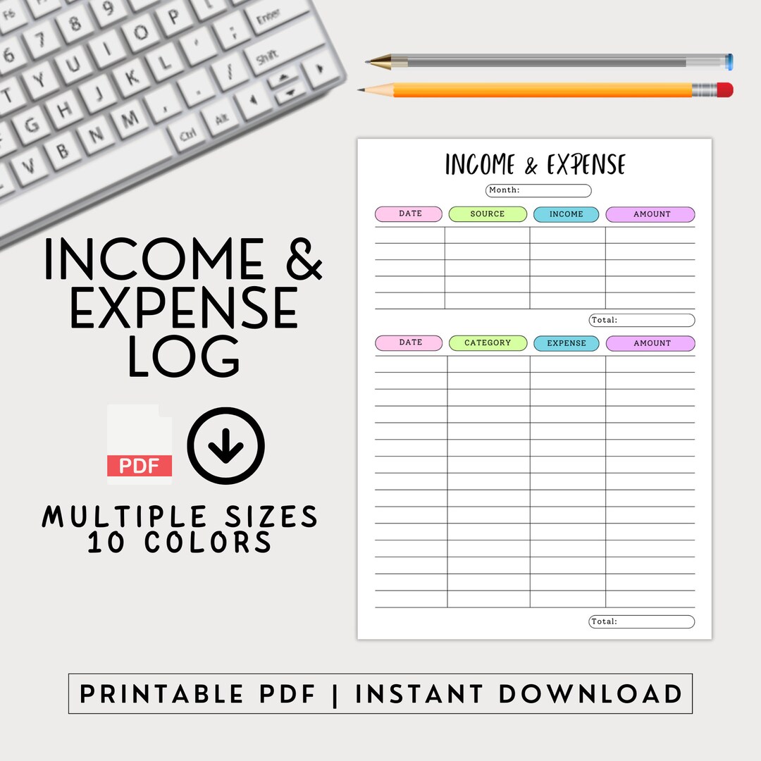 Income Tracker Printable, Financial Planner, Income Sheet, Budget ...