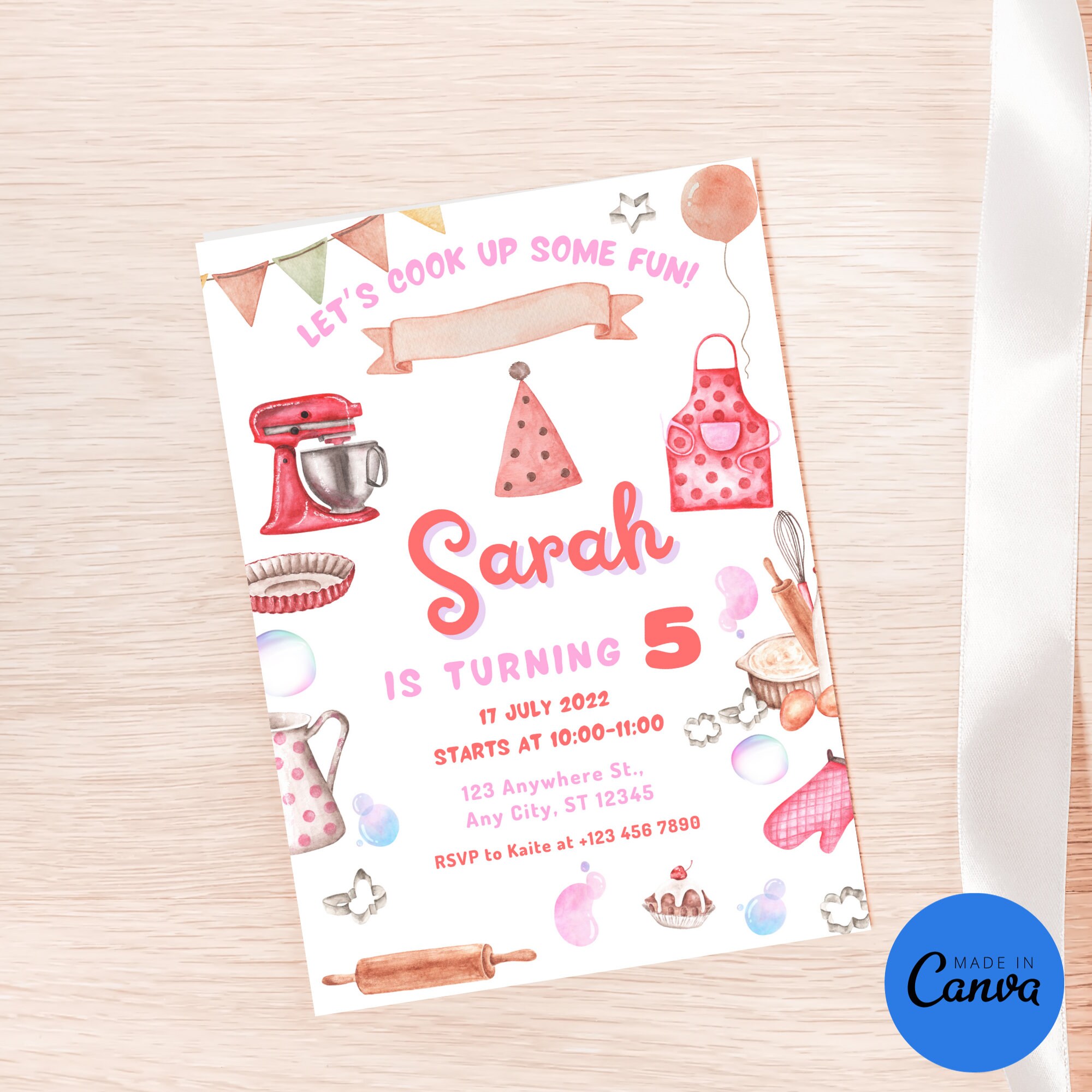 DIY Editable Baking Birthday Party Invitation Baking Party - Etsy