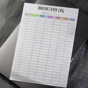Editable Inventory Log, Inventory Tracker, Product Inventory Template ...