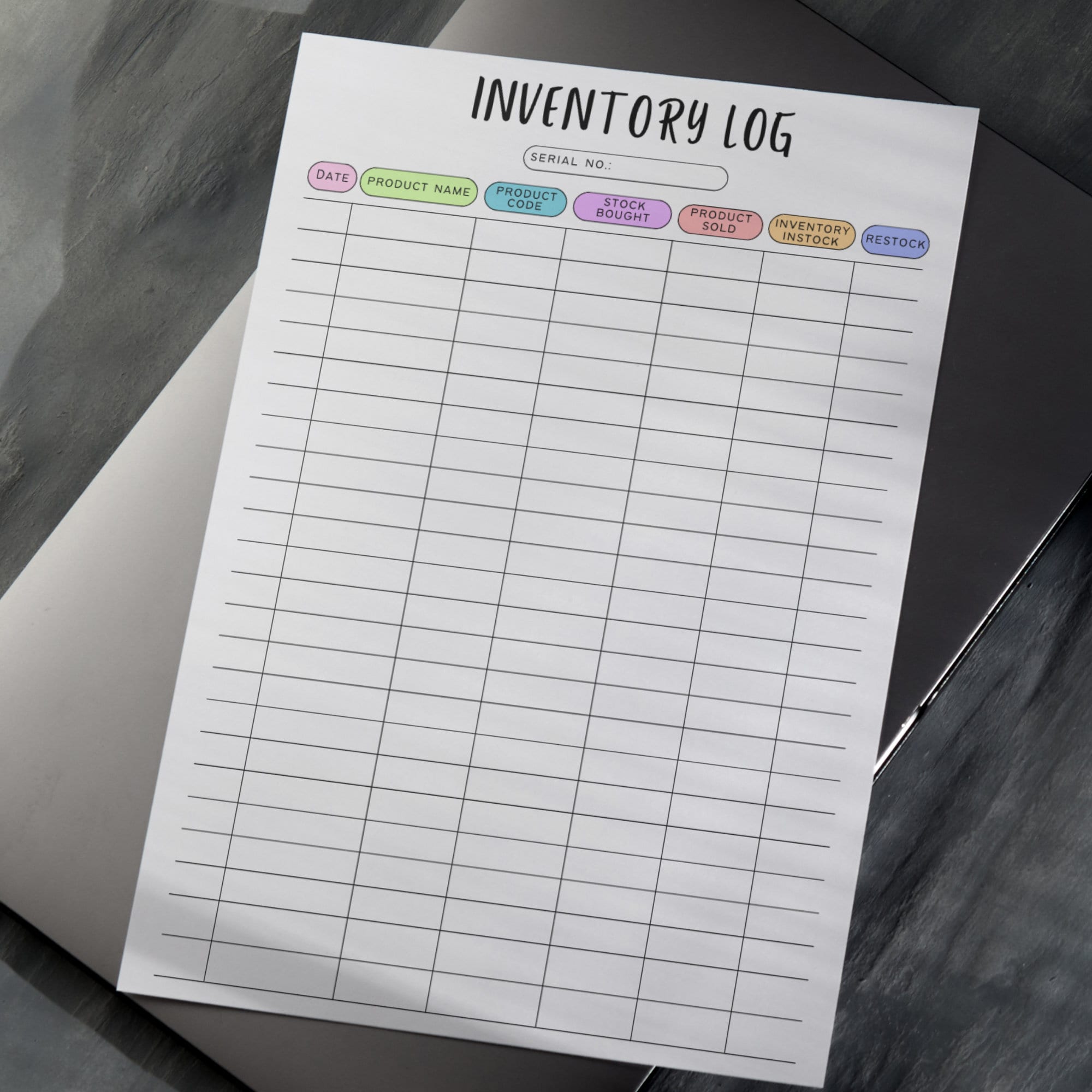 Editable Inventory Log, Inventory Tracker, Product Inventory Template ...