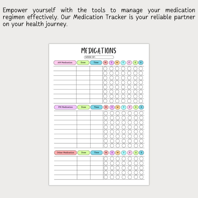 Printable Medication Schedule, Medicine Intake Tracker, Weekly ...