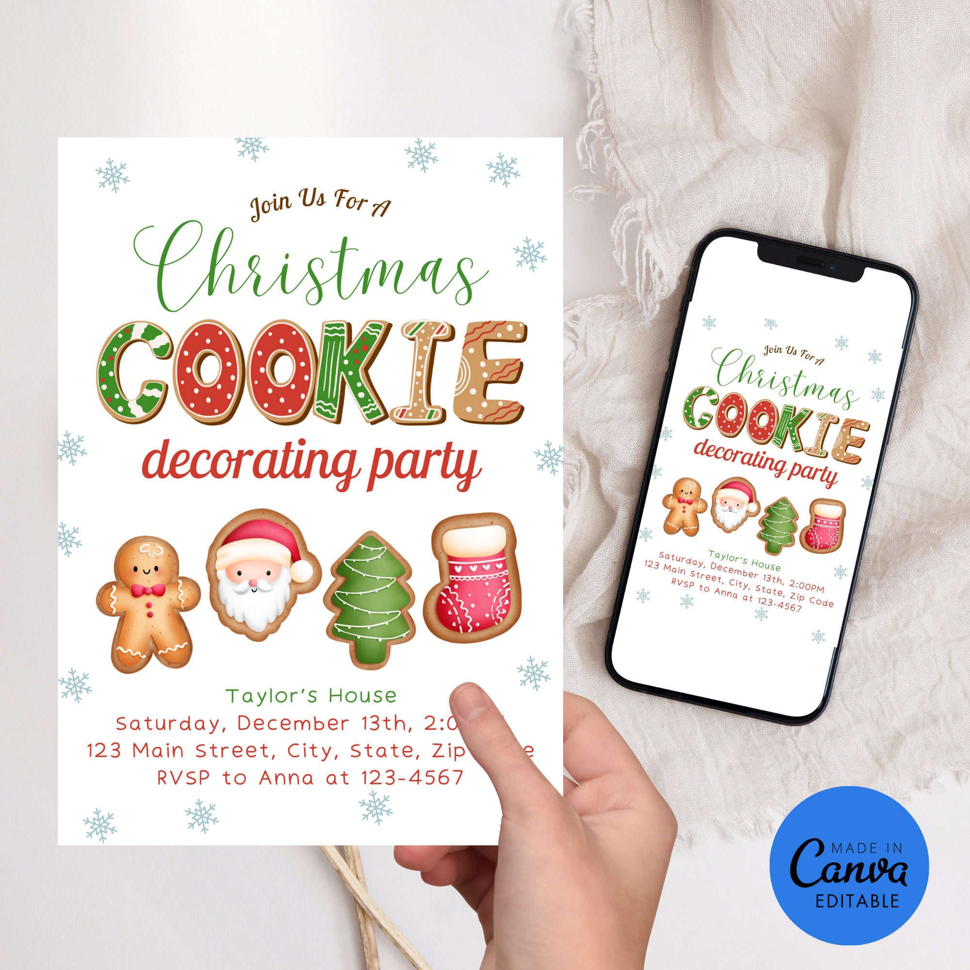 Christmas Cookie Decorating Party Invitation Holiday Party Invite ...