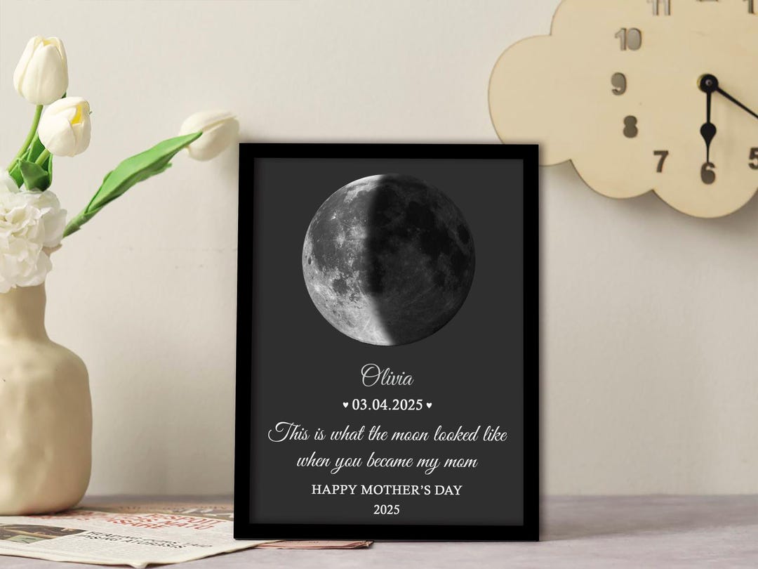 Personalized Family Moon Phase Wooden Plaque, Moon Phase Gift, Moon ...