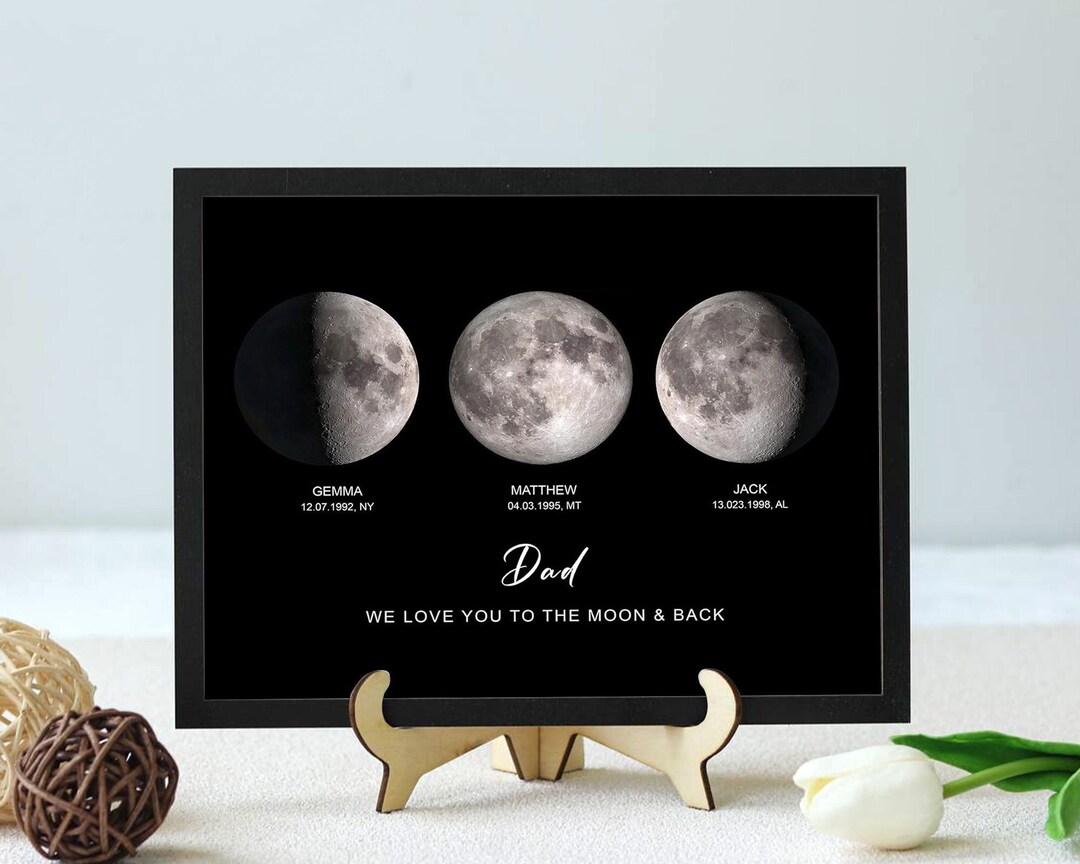 Dad Moon Phase Wooden Plaque, Father Day Moon Phase, Moon Phase Father ...
