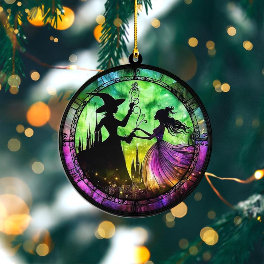 Elphaba and Glinda Acrylic Ornament, Wicked Christmas Ornament, Wickeds ...