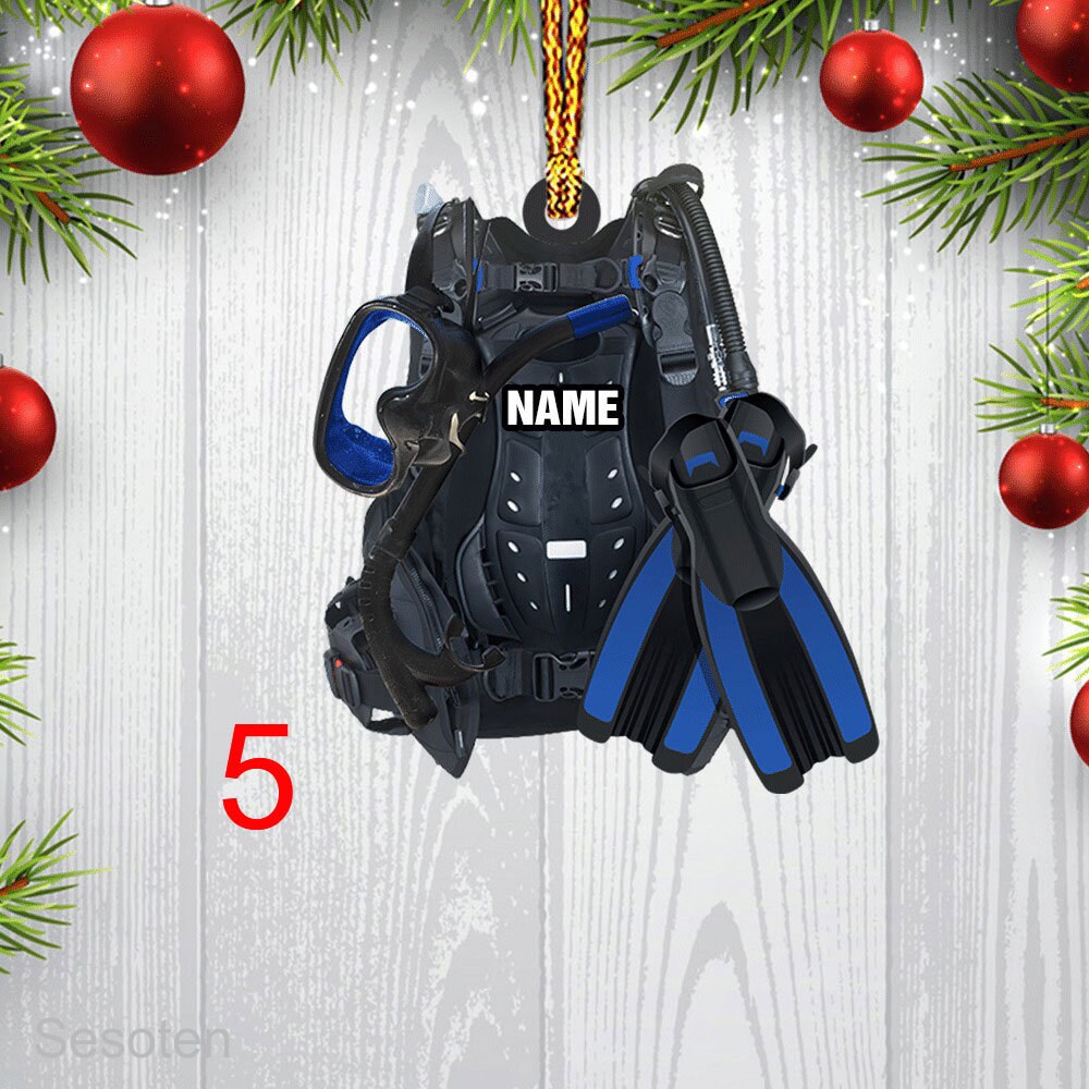 Personalized Scuba Diving Equipment Custom Shaped Ornament - Etsy