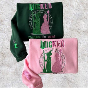 Wicked Glitter Embroidered Sweatshirt, Elphaba and Glinda Crewneck ...